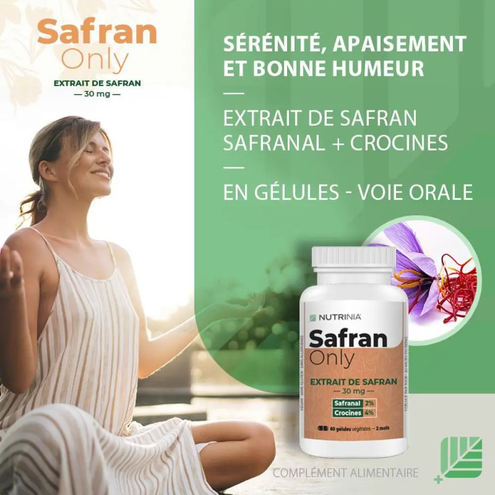Safran Only - Extrait de Safran 30 mg - Equilibre émotionnel